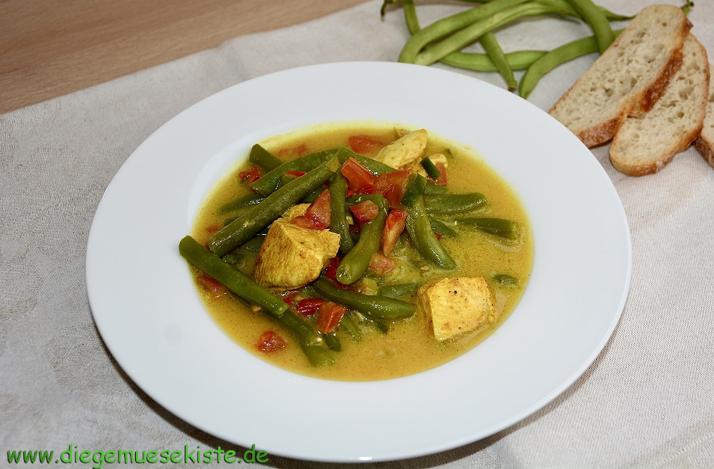 Bohnen-Curry mit Hähnchen – Die Gemüsekiste